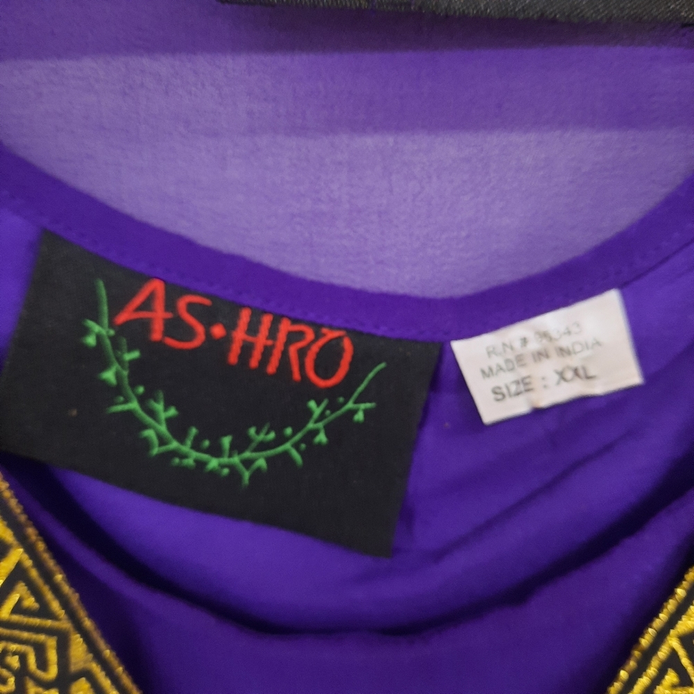 Ashro 3 Piece Purple Suit With Gold Trim Size Xxl - Gem